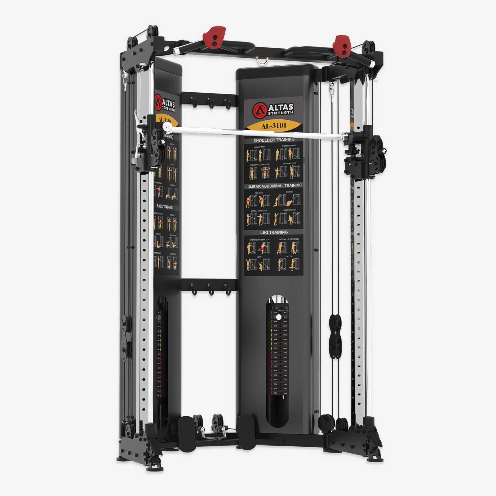 Altas Strength Folding Home Gym Smith Machine with Pulley System Gym ...