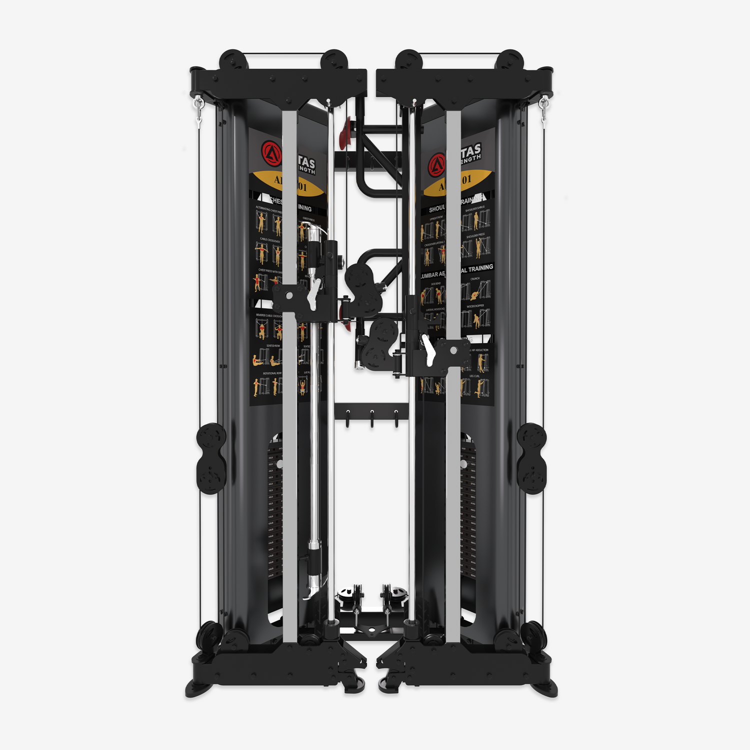 Altas Strength Folding Home Gym Smith Machine with Pulley System Gym ...